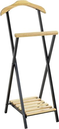 Haku Möbel Herrendiener Natur, schwarz, Massivholz, Metall - Maße: B 45 cm x H 110 cm x T 45 cm, Style: Traditional