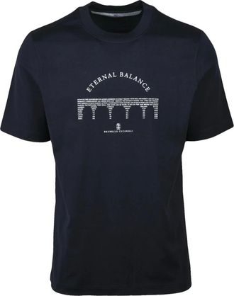 Brunello Cucinelli Homme, Tops, Bleu, Taille: M T-Shirt