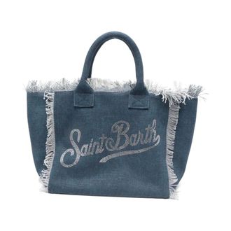 MC2 Saint Barth Femme, Sacs, Bleu, Taille: ONE Size Frayed Edge Crystal-Embellished Tote