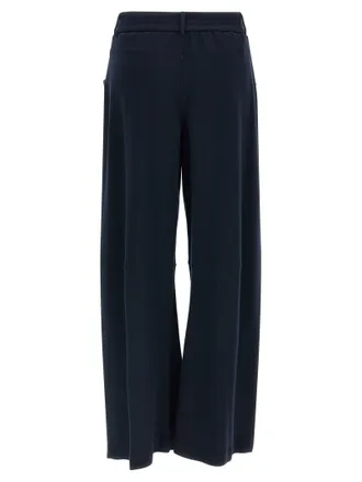 Brunello Cucinelli Cotton-Silk Blend Trousers - Navy