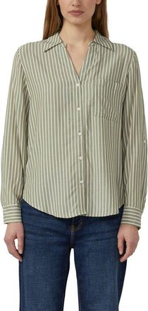 s.Oliver Langarmbluse im Streifen-Design und aus Viskose