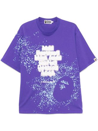 A Bathing Ape t-shirt à slogan imprimé - Violet