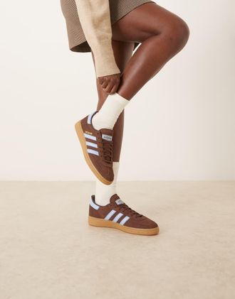 adidas Originals Handball Spezial - Baskets &agrave; semelle en caoutchouc - Marron et bleu-Brown