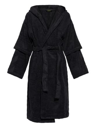 Off-white manteau &agrave; rayures et col oversize - Noir