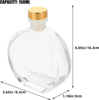 NUOBESTY Wiederbef&uuml;llbare Aromatherapie Glas Diffusorflasche 150 ml mit Dekorativem Verschluss f&uuml;r &Auml;therische &Ouml;le Aromavernebler f&uuml;r Zuhause B&uuml;ro und Raumduft