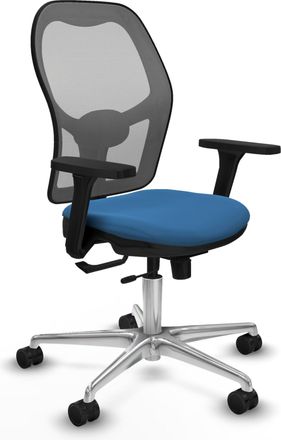 Piqueras y Crespo B&uuml;rostuhl mit 3D-Armen, h&ouml;henverstellbare Lendenwirbelst&uuml;tze, ausgestattet mit Syncro/Traslack und injiziertem Schaumstoff, Grau/Hellblau