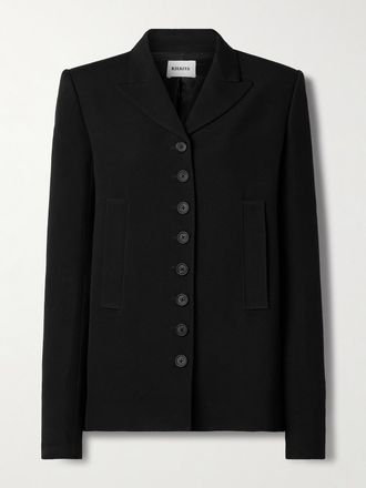 Khaite Saraphina Jacke Aus Grain De Poudre - Schwarz