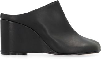 Maison Margiela Womens Leather Mules Black Calf Sandal