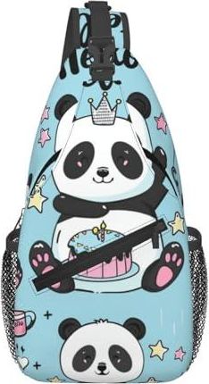 Generic Panda Eats Cake Sac &agrave; bandouli&egrave;re de voyage pour homme Sac &agrave; dos de randonn&eacute;e