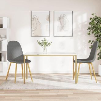 vidaXL Esszimmerst&uuml;hle 2 Stk. Hellgrau Samt Vidaxl