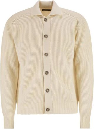 PESERICO Homme, Pulls, Beige, Taille: 2XL Cardigan en laine &agrave; c&ocirc;tes anglaises