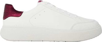 FitFlop Pailletten Sneaker f&uuml;r Damen, flach geformter Absatz (Wei&szlig;/Rubinrot)