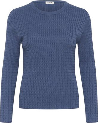Soaked In Luxury Femme, Pulls, Bleu, Taille: 46 FR Pull à Câble Bleu