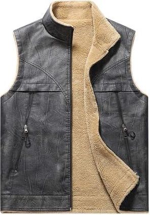 Generic Gilet rembourr&eacute; en polyur&eacute;thane pour homme - Pour sports de plein air - Chaud - Avec poche, gris, 3XL