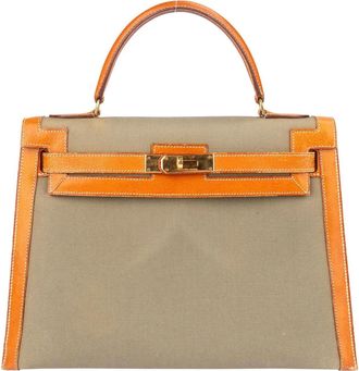 Herm&egrave;s Crossbody Bags - Hermes Classic Bicolor Kelly 32 Handbag - Gr. unisize - in Gr&uuml;n - f&uuml;r Damen