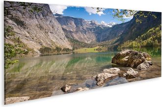 Islandburner Bild auf Leinwand Obersee Deutschland Landschaft Bayerisch Berchtesgaden Bilder Wandbilder Poster
