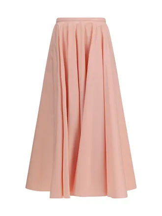 Givenchy Womens Skirt Long Circular Silk Pink Cotton