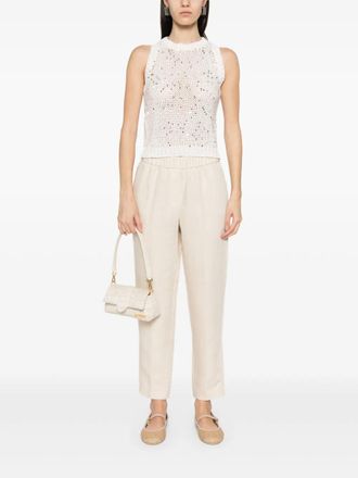 PESERICO Womens Interlock-Twill Trousers Ss25 W