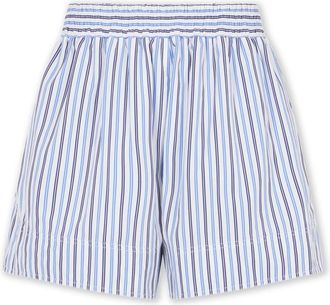 Paco Rabanne Femme, Shorts, Bleu, Taille: 36 FR Striped Shorts IN Cotton Poplin