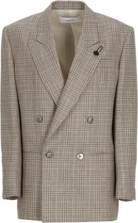 Lardini Femme, Vestes, Brun, Taille: 40 FR Veste Crois&eacute;e en Laine et Lin