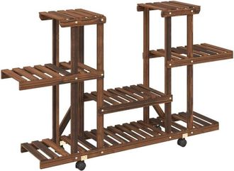 vidaXL Blumenständer mit Rollen 110x25x78 cm Massivholz Tanne Vidaxl