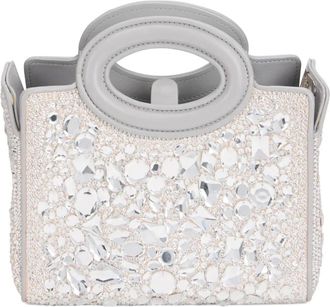 Valentino Garavani sac cabas &agrave; ornements en cristal - Blanc