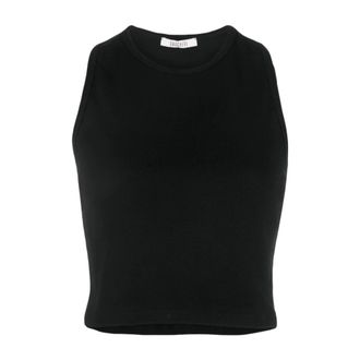 Gauch&egrave;re Femme, Tops, Noir, Taille: 40 FR Top court dos nageur