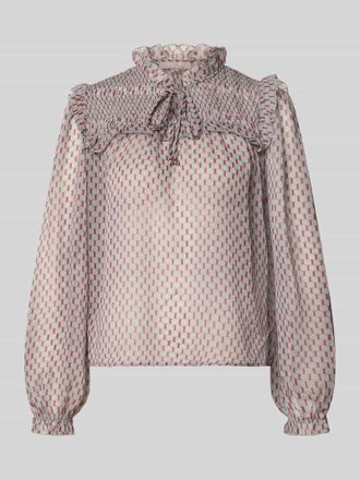 Christian Berg Regular Fit Bluse mit Schn&uuml;rung und R&uuml;schen