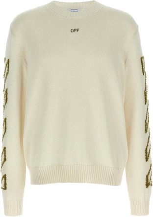 Off-white Homme, Pulls, Beige, Taille: XL Pull en Tricot Col Rond
