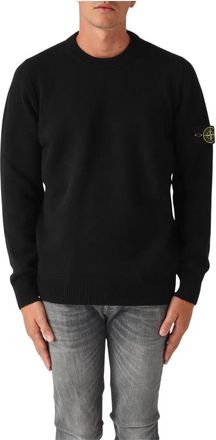 Stone Island Homme, Pulls, Noir, Taille: 2XL Pull ras du cou en laine dagneau