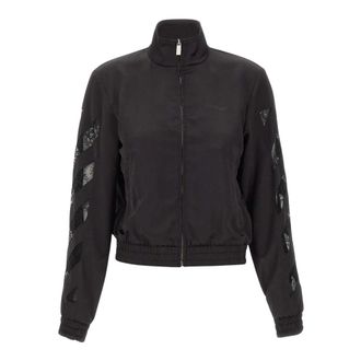 Off-white Veste de surv&ecirc;tement en satin &agrave; lacets Diagonals - Femme - Sport - Noir - Taille: 38 FR