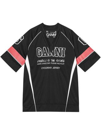 Ganni t-shirt Future Mesh - Noir