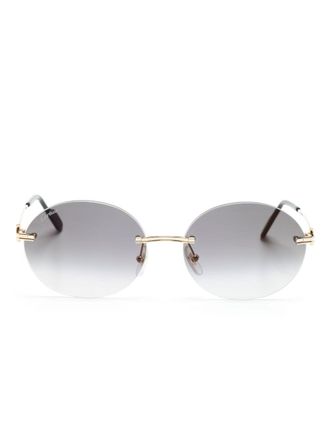 Cartier lunettes de soleil &agrave; monture ovale - Or