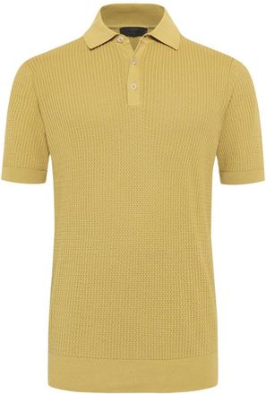 Ferrante Unifarbenes Strick-Poloshirt aus edler Baumwolle in