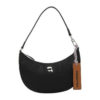 Karl Lagerfeld Tasche Ikon Kiesel Halbmond - - Bags - Damen - Schwarzk - ONE SIZE