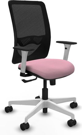 Piqueras y Crespo Palo Zulema Schreibtischstuhl Rosa mit wei&szlig;en und schwarzen Armlehnen, h&ouml;henverstellbare Lendenwirbelst&uuml;tze, ausgestattet mit 3 Positionen und Schneid