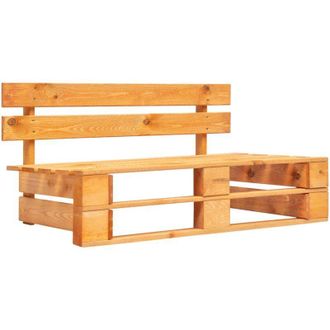 vidaXL Banc palette de jardin bois marron miel vidaXL