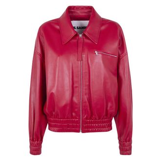 Jil Sander Leather Jackets - - Jackets - Damen - Rot - S