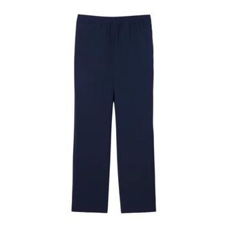 Lacoste Femme, Pantalons, Bleu, Taille: 46 FR Chino en Flanelle de Laine Coupe R&eacute;guli&egrave;re