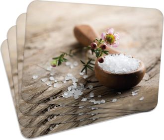 MG Design Set aus 4 Kork-Platzsets - Salt 2 - 30 x 40 cm - hitzebeständig & abwischbar, mit Korkrückseite