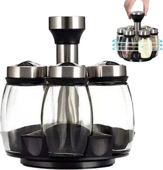 Generic Gew&uuml;rzorganizer - Edelstahl K&uuml;chenaufbewahrungshalter Drehbares Ablageregal f&uuml;r die K&uuml;che Haushaltswohnung Restaurant Kantine Esstisch Grillen Gew&uuml;rzr