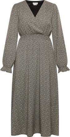 Usha Maxikleid mit Allover-Print Damen schwarz/beige