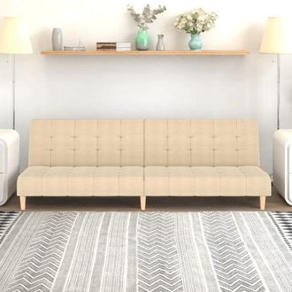 vidaXL Vidaxl - Canap&eacute;-lit &agrave; 2 places cr&egrave;me tissu