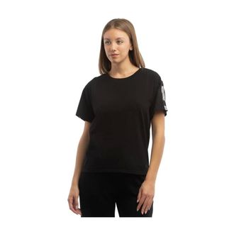 Moschino Femme, Tops, Noir, Taille: 38 FR T-shirt en coton avec col rond