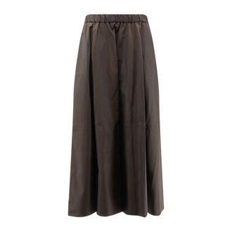 Aspesi Femme, Jupes, Brun, Taille: 38 FR Jupe midi &eacute;vas&eacute;e &agrave; taille &eacute;lastique