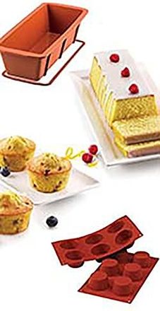Silikomart Silikomart 25.012.99.0082 SET SF023 Muffin + SFT330 Plumcake, Silikon, 2.15 liters, Rot