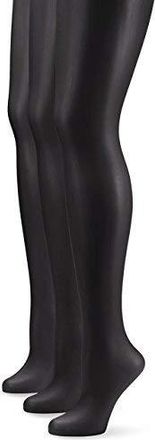 Nur Die 725949 Collants Transparents pour Femmes, Paquet de 3, Noir (Schwarz 094), S (38-40)