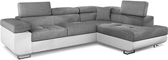 Menzzo Antoni Sofa, Simili (P.U.), wei&szlig;/grau, 275