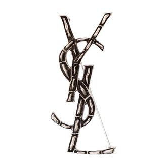 Saint Laurent Cassandre Brooch - - Accessories - Damen - Grau - ONE SIZE