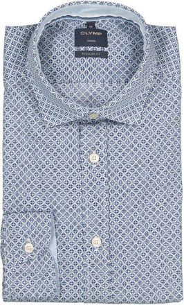 Olymp Herren Hemd blau gemustert